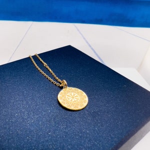 14K Gold Pagan Compass Pendant, Vegvisir Compass Necklace, Gold Viking ...