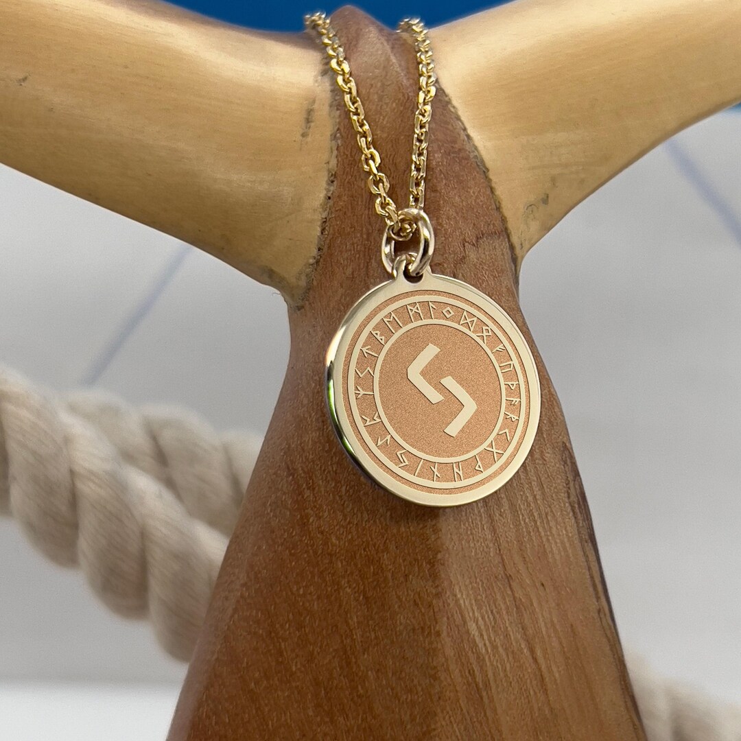 14K Gold, 0,6 Mm Thickness!!! Elegant Solid Gold Round Pendant With ...