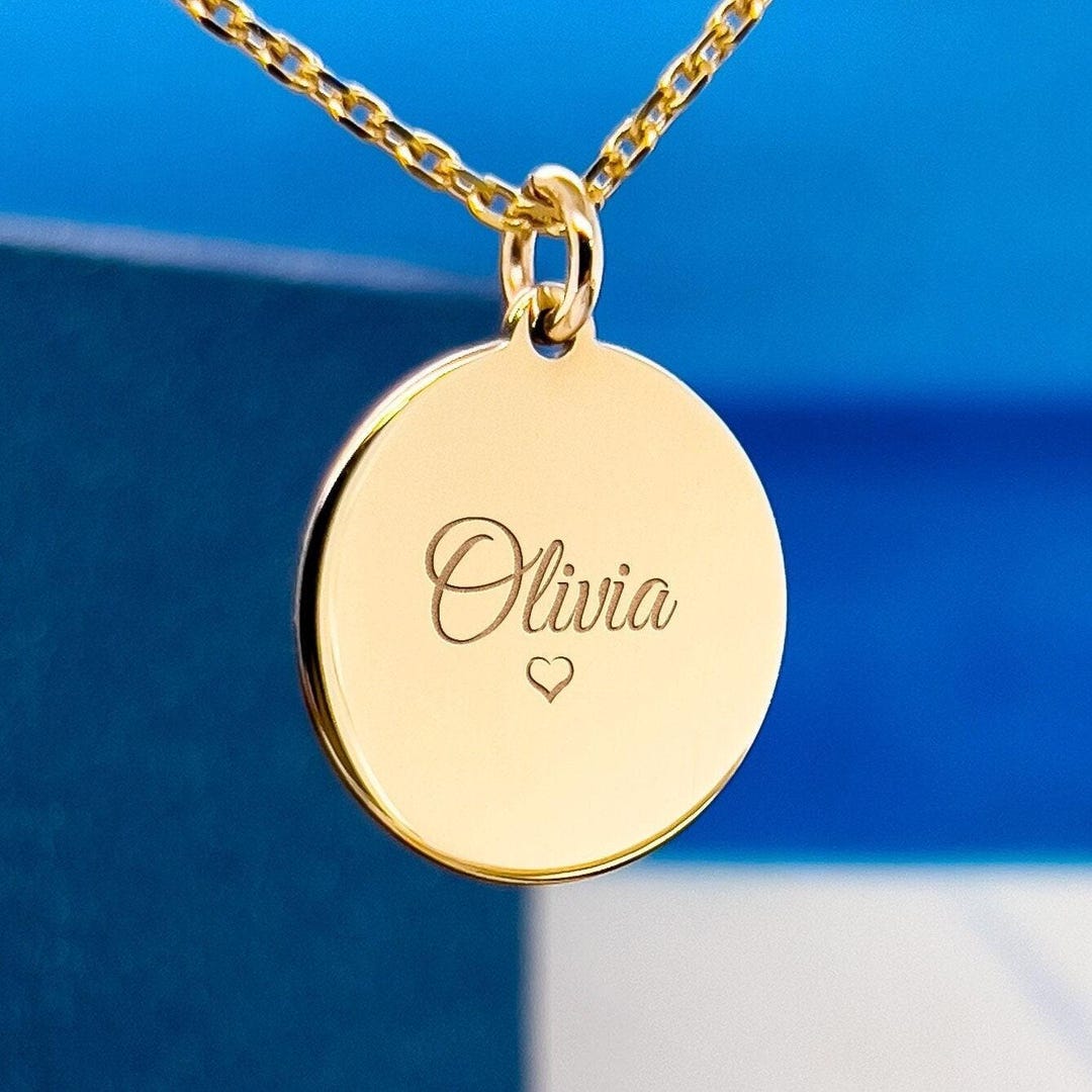 14K solid Gold Dainty Gold Name Halskette, Initial Halskette, personalisierte Halskette ...