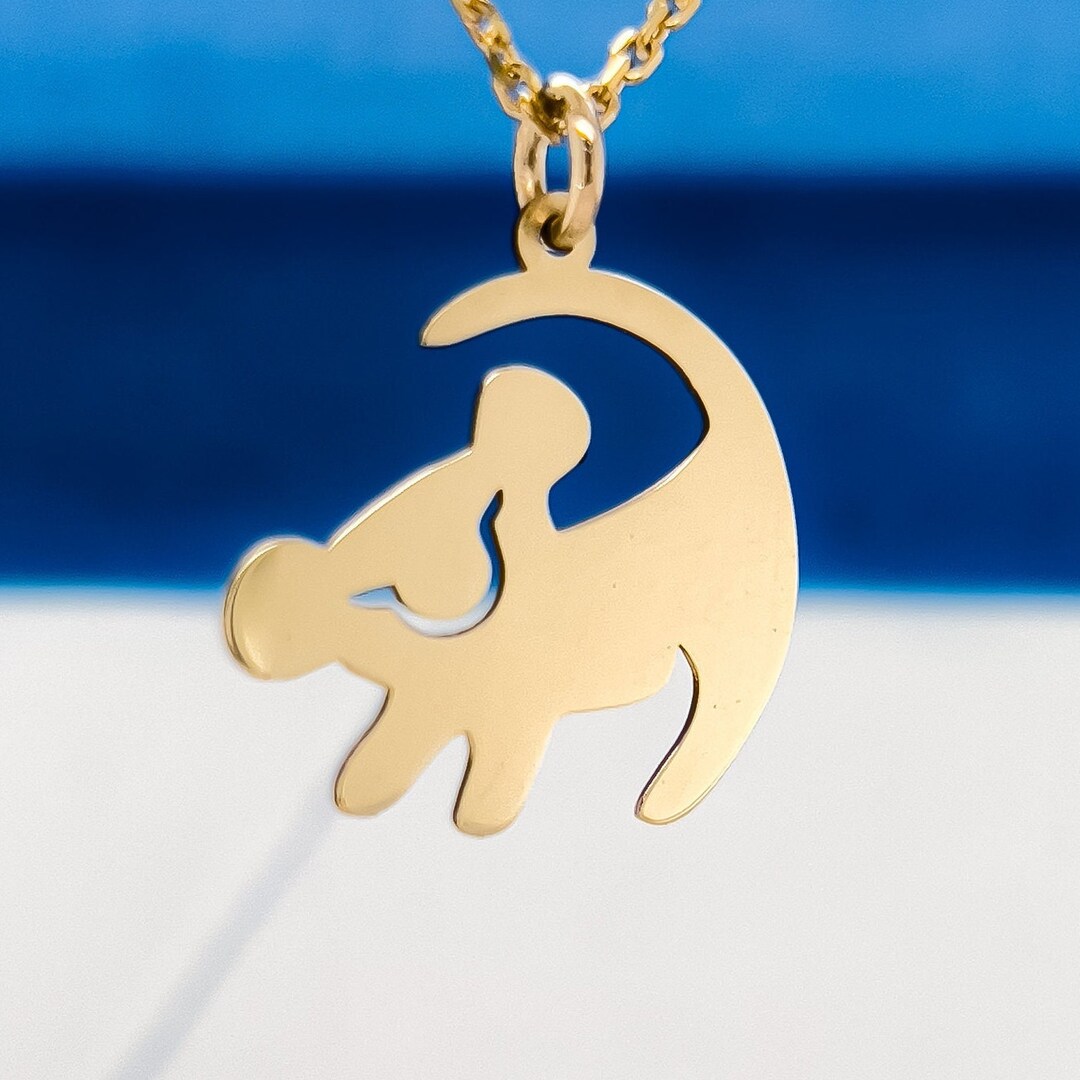 Gold Simba Necklace, Leo Necklace,14k Gold Simba Pendant,solid Gold ...