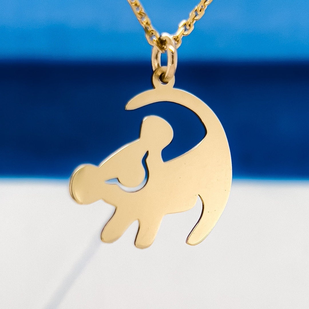 Gold Minimalist Simba Necklace, Leo Necklace,14k Gold Simba Pendant ...