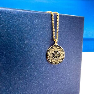 14K Gold Pagan Compass Pendant, Vegvisir Compass Necklace, Gold Viking ...
