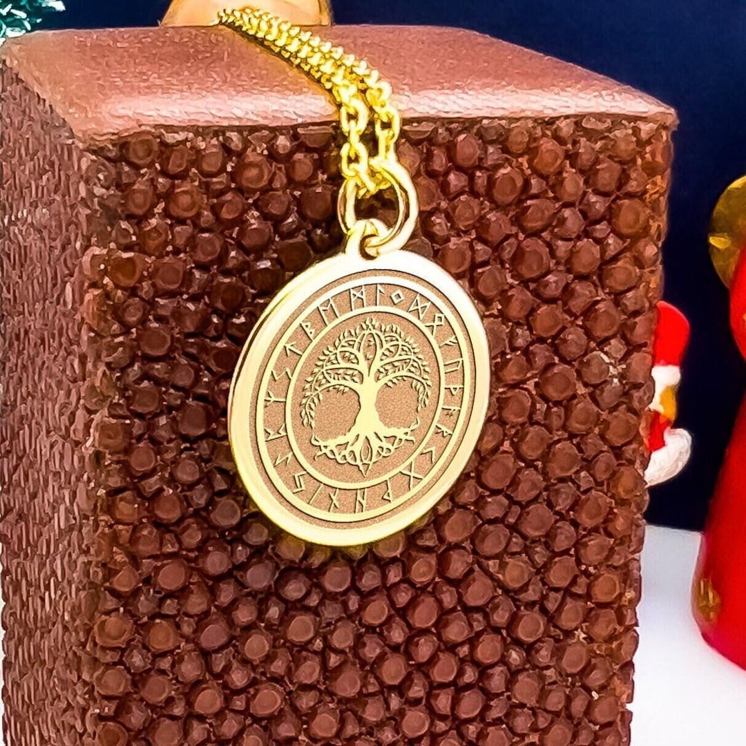 14k Solid Gold Tree of Life Personalized Necklace, Minimalist Necklace ...