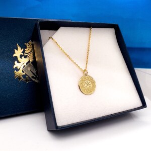14K Gold Pagan Compass Pendant, Vegvisir Compass Necklace, Gold Viking ...