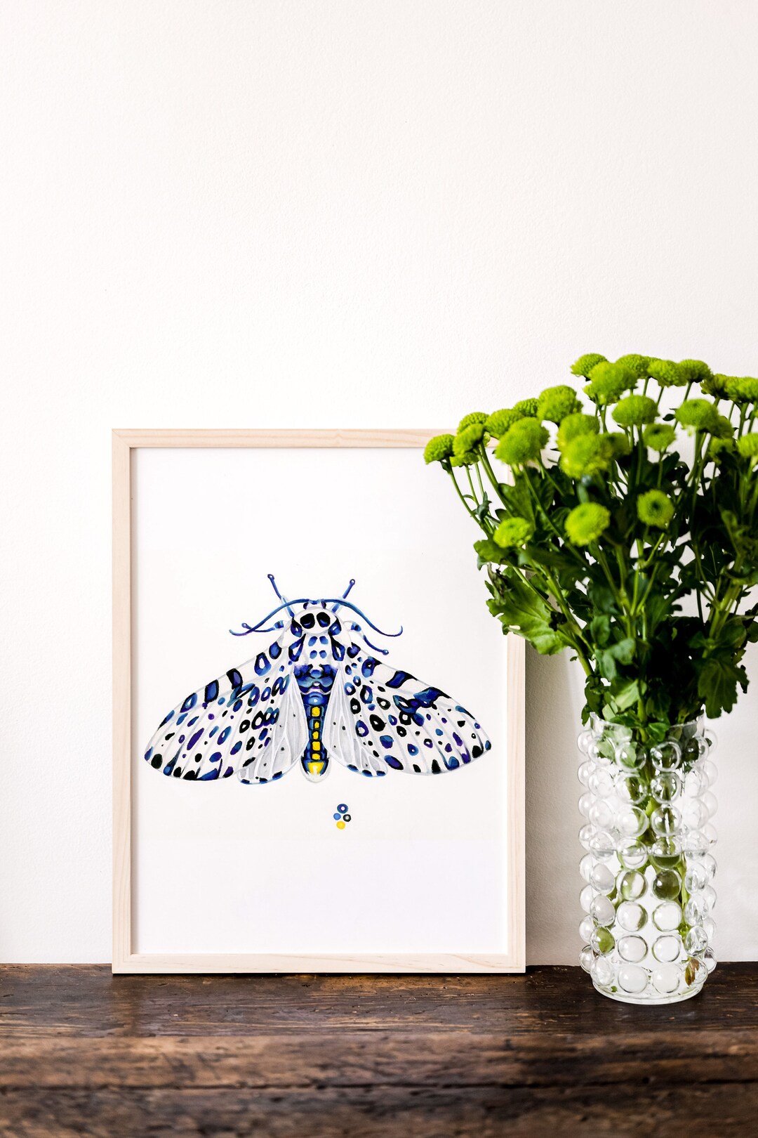 Giant Leopard Moth Art Print Minimalistic Moth Illustration Moth Wall ...