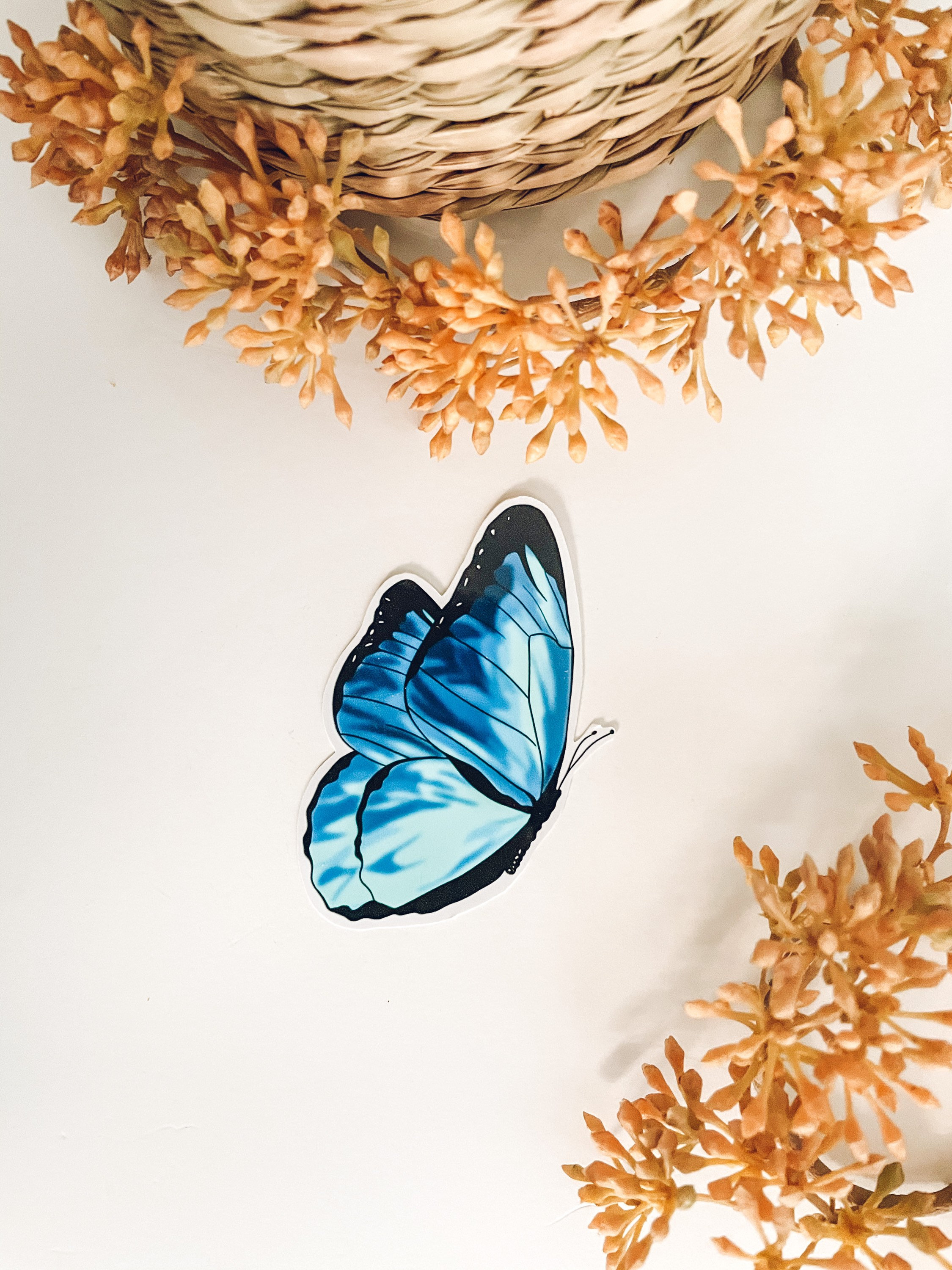 Blue Butterfly Sticker | Blue Morpho | Boho Sticker | Weatherproof ...