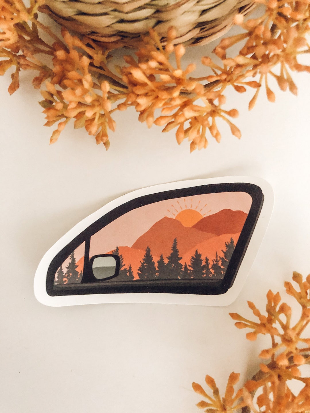 Window Sticker Mountains Sticker Car Window View Sticker - Etsy