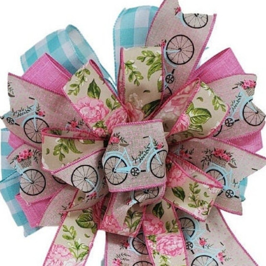 Summer Bow, Bicycle Wreath Bow, Bow for Wreath, Wreath Embellishment ...