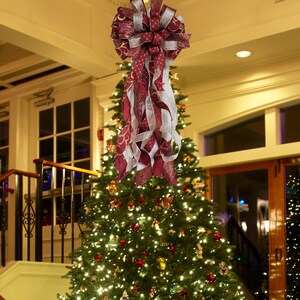 Christmas Tree Large Bow, Christmas Tree Bow, Mantel Bow, Staircase Bow ...