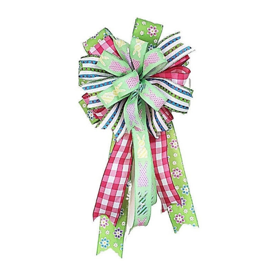 Easter Wreath Bow: Handmade Plaid Spring Decor - Etsy