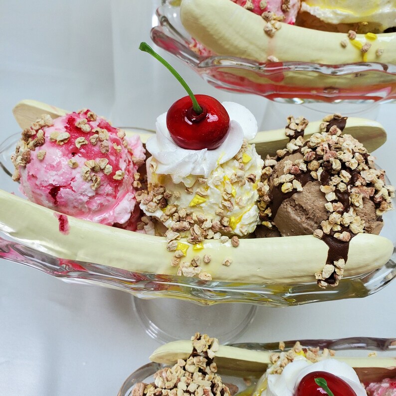 Faux Ice Cream Faux Banana Split Photo Prop Fake Dessert Etsy