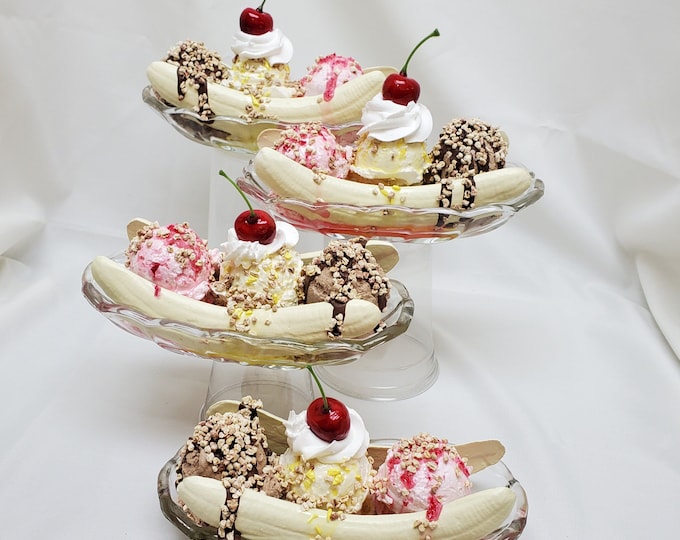 Faux Ice Cream, Faux Banana Split, Photo Prop, Fake Dessert, Fake Bake ...