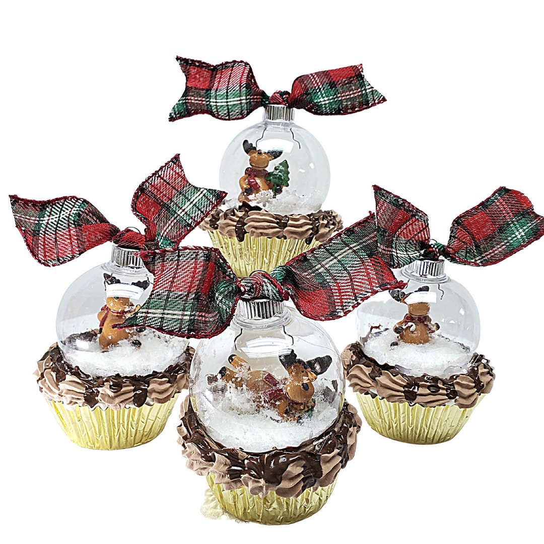 Faux Moose Cupcake Ornament, Rustic Christmas Decor, Fake Food, Fake ...