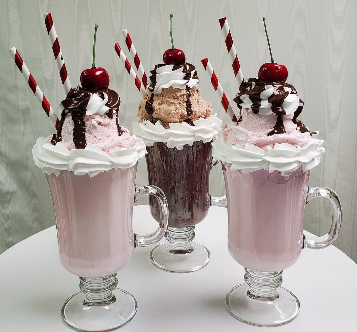 Faux Ice Cream Faux Milkshake Photo Prop Fake Dessert Fake - Etsy