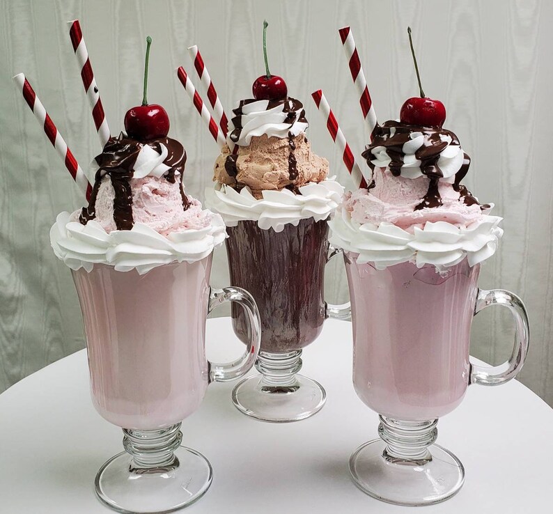 Faux Ice Cream Faux Milkshake Photo Prop Fake Dessert Fake - Etsy