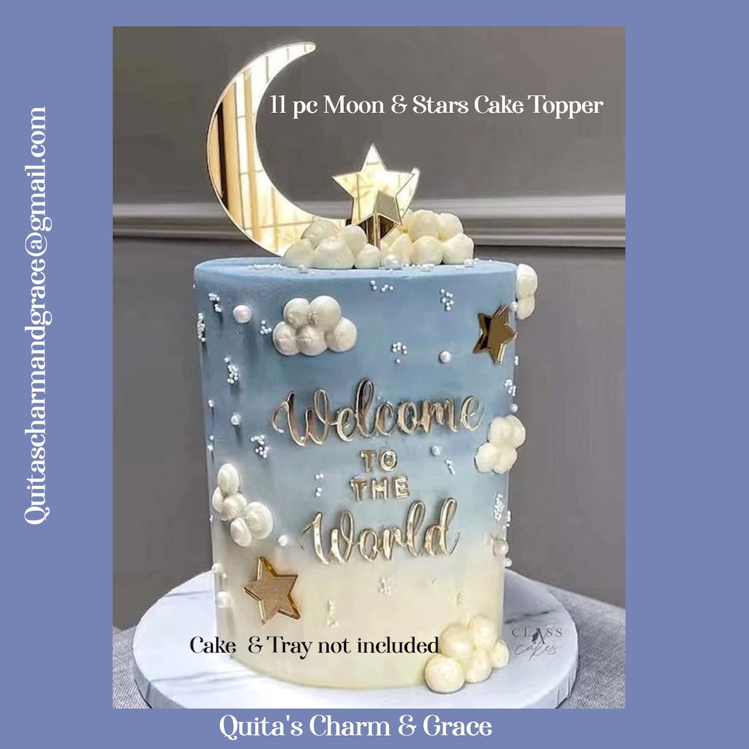 11 Pc Baby Moon & Stars Cake Topper - Etsy