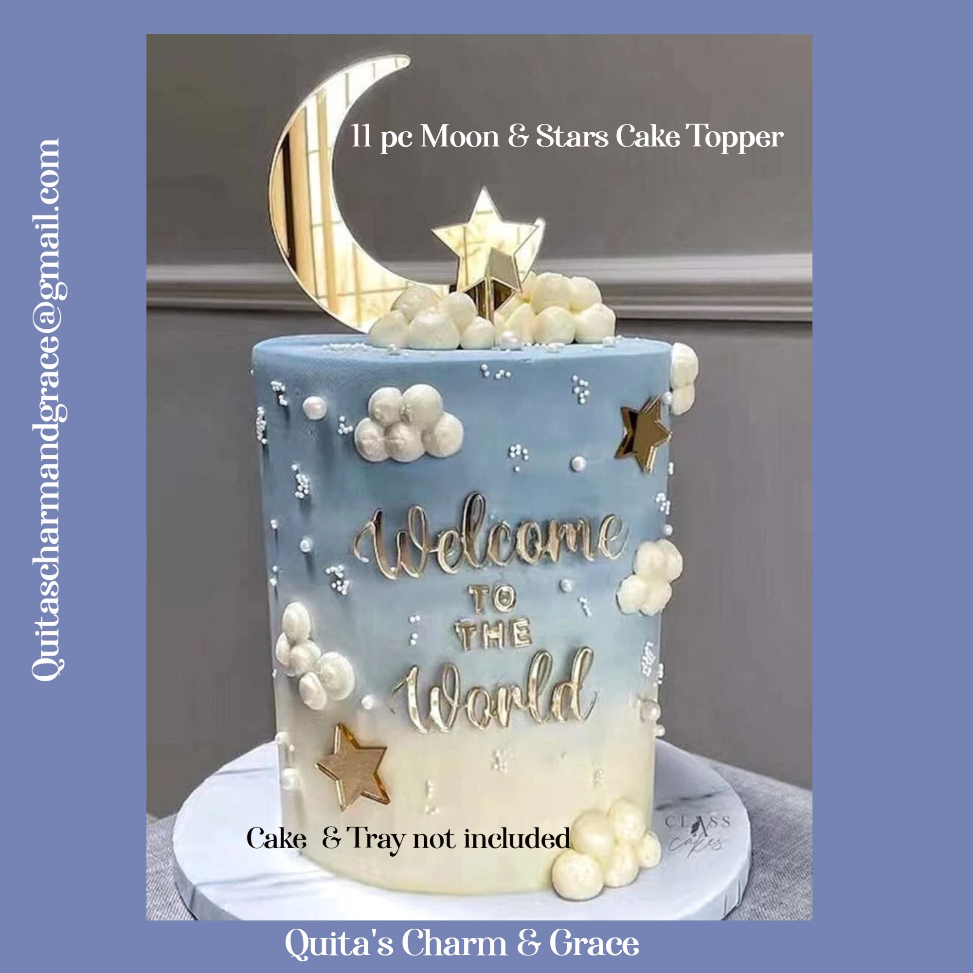 11 Pc Baby Moon & Stars Cake Topper - Etsy