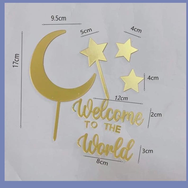 11 Pc Baby Moon & Stars Cake Topper - Etsy