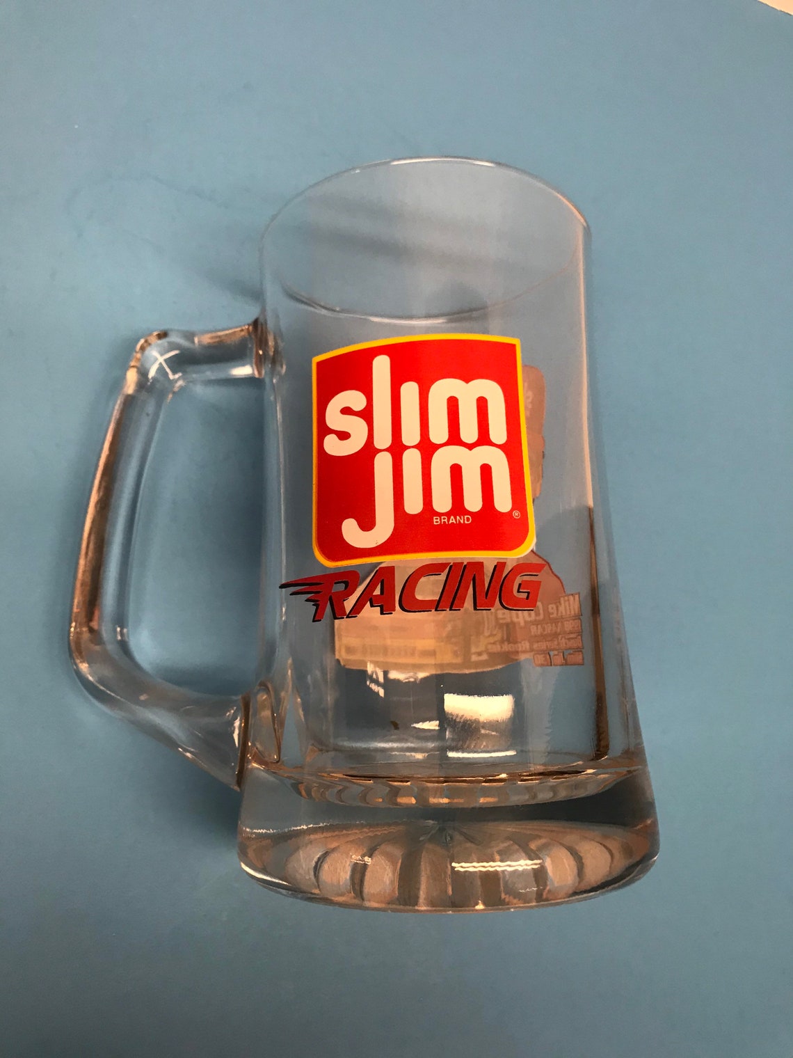 Vintage 1998 Slim Jim Racing Nascar Mike Cope Glass Beer Mug Etsy