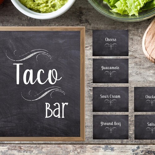 Taco Bar Digital Download Kit Taco Station Digital Sign and | Etsy