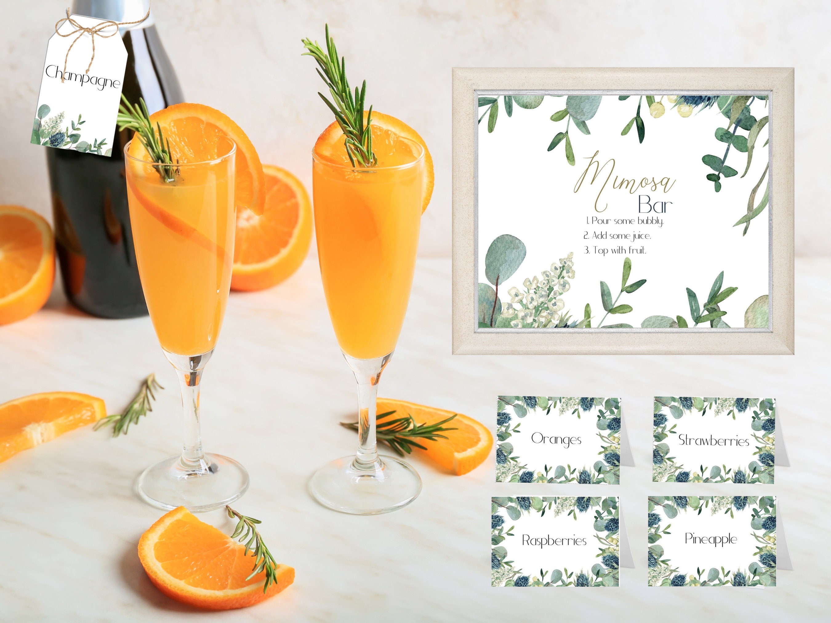 Mimosa Bar Sign Digital Download Kit, Includes Juice Tags, Tent Cards ...