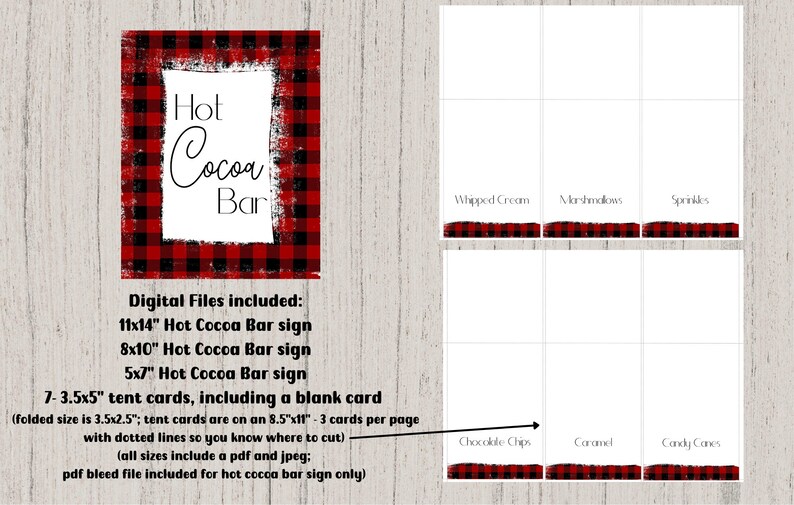 Hot Cocoa Bar Digital Download Kit, Hot Chocolate Station Digital Signs ...