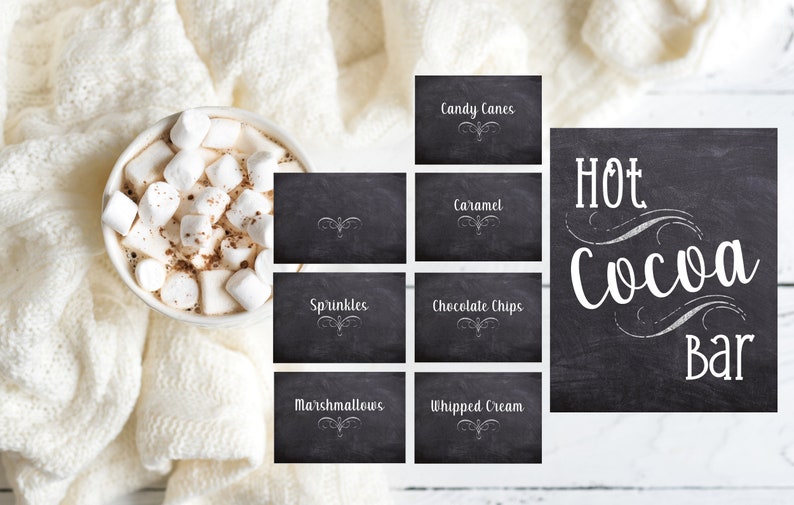 Hot Cocoa Bar Digital Download Kit, Hot Chocolate Station Digital Signs ...