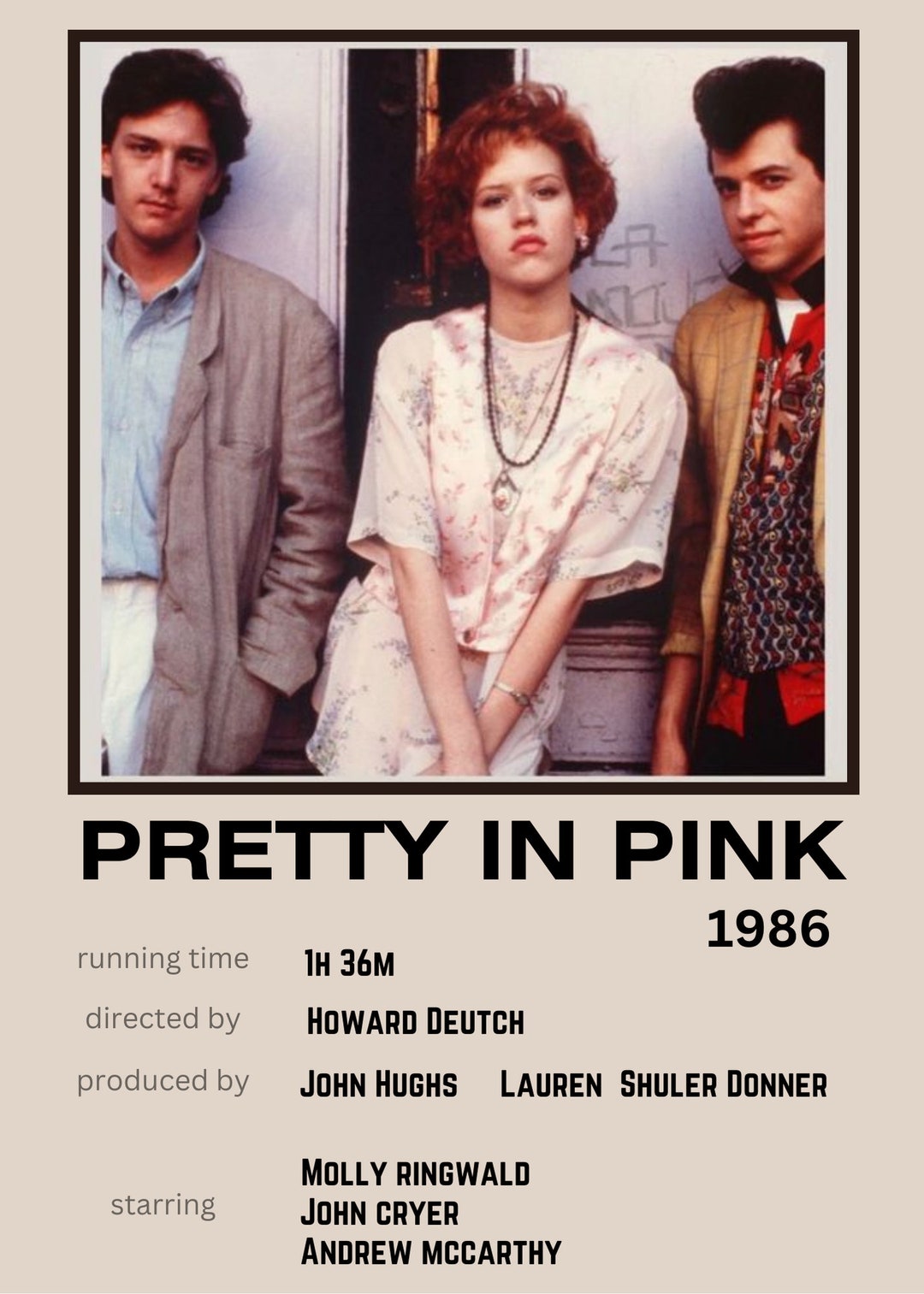 Pretty in Pink Movie Poster Print - Etsy
