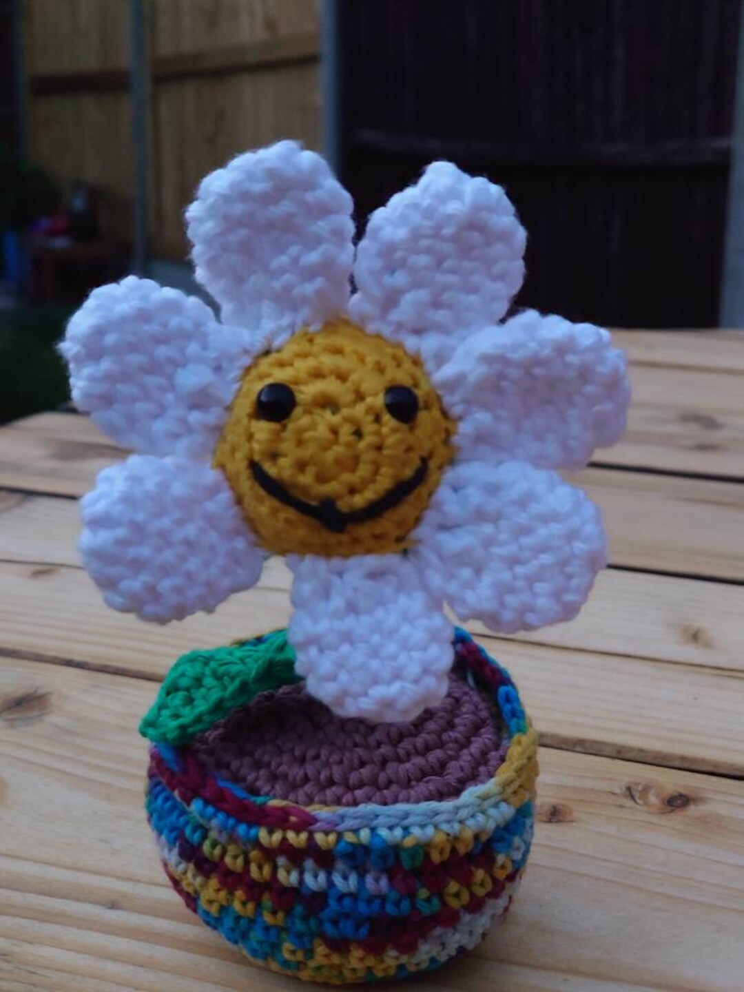 Handmade Crochet Daisy Flower in a Pot. - Etsy