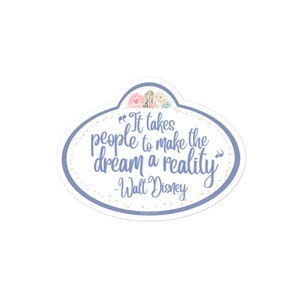Cast Member Stickers, Walt Disney Quote Sticker - Etsy