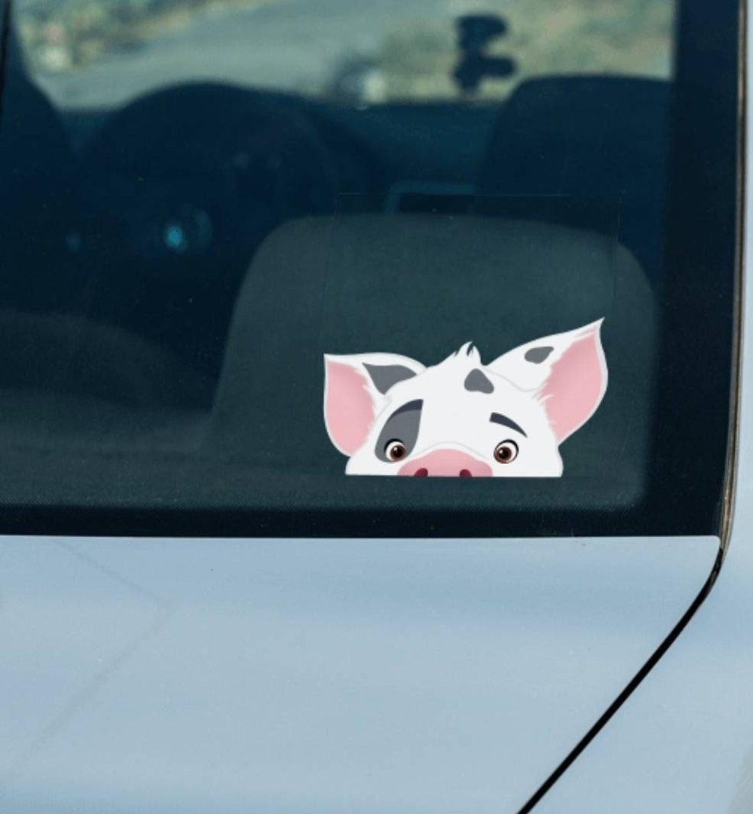 Polynesian Pig Peeker Car Decal / Peekaboo Window Bumper Vinyl Disney ...