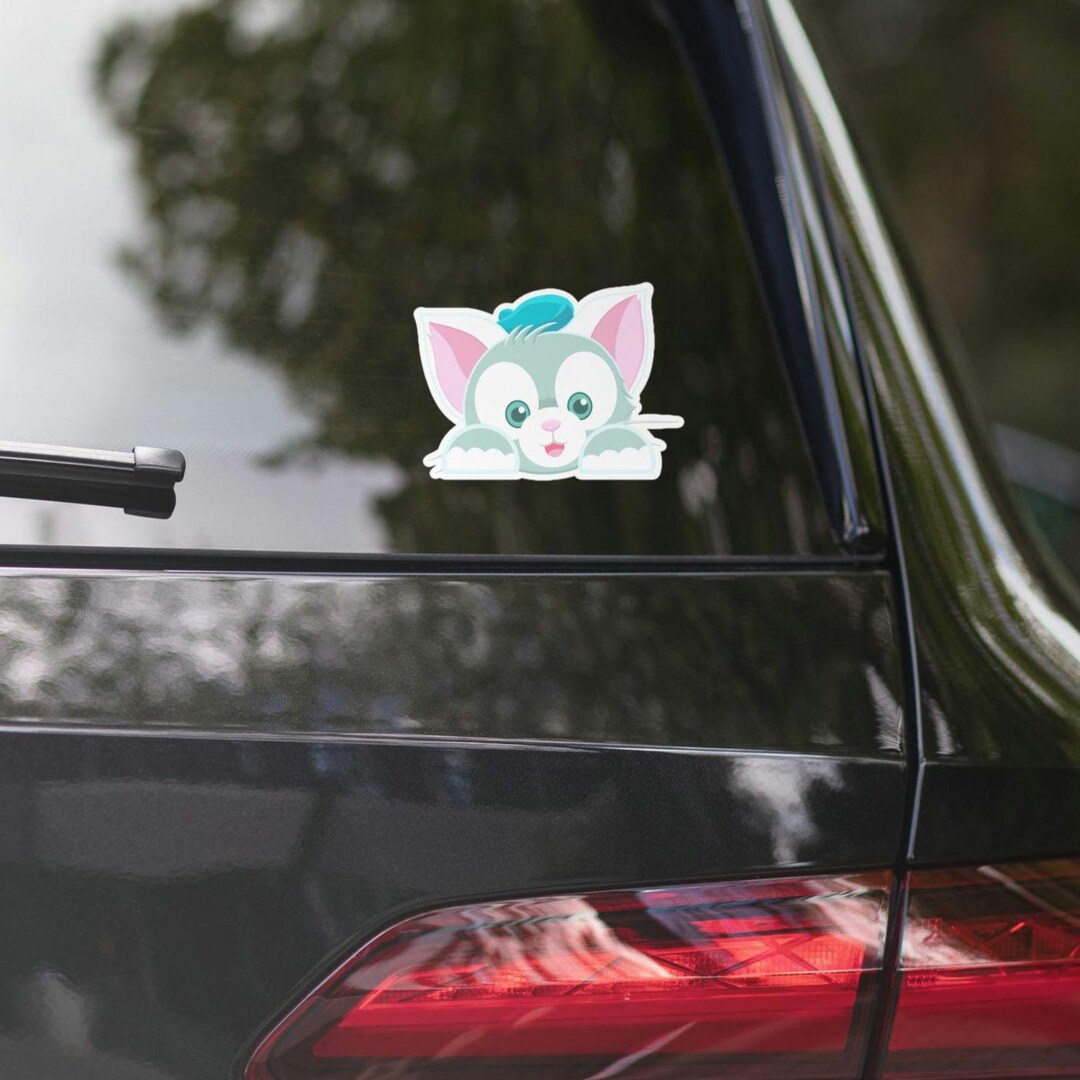 Gelatoni Cat Peeker Car Decal, Disney Inspired Vinyl Sticker - Etsy
