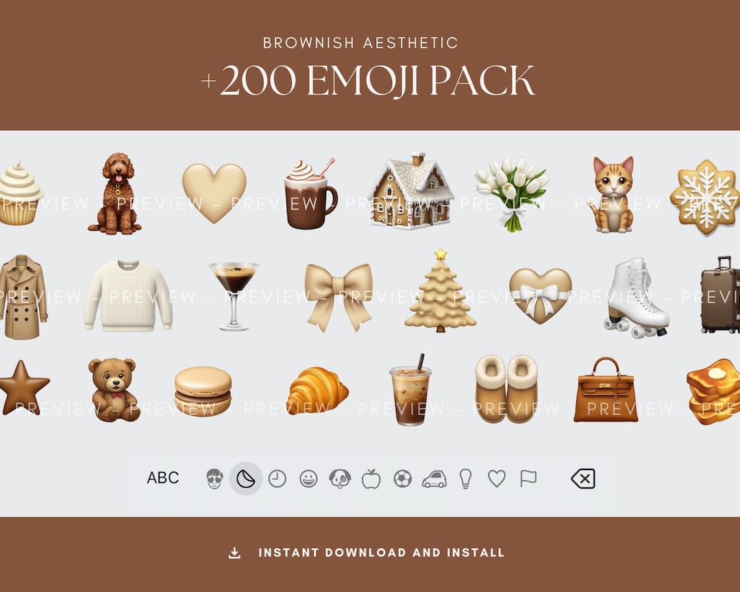 Beige Brown Emojis Pack +200 Winter Aesthetic iPhone Emoji | Ios26 ...
