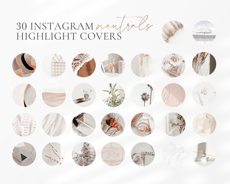 30 Instagram Story Highlight Covers Neutral Boho Instagram | Etsy