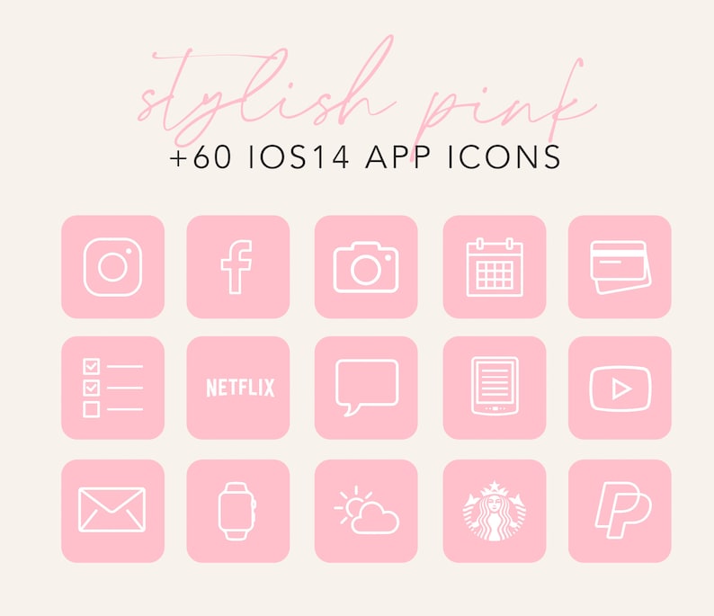 IOS15 App Icons Ios 14 Iphone App Pack Pink App Pack Ios - Etsy