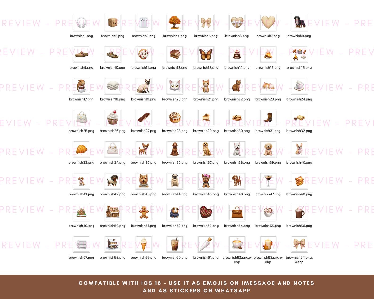 Beige Brown Emojis Pack +200 Winter Aesthetic iPhone Emoji | Ios26 ...