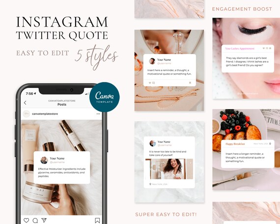 TWITTER Instagram Post Template CANVA Notification Template | Etsy