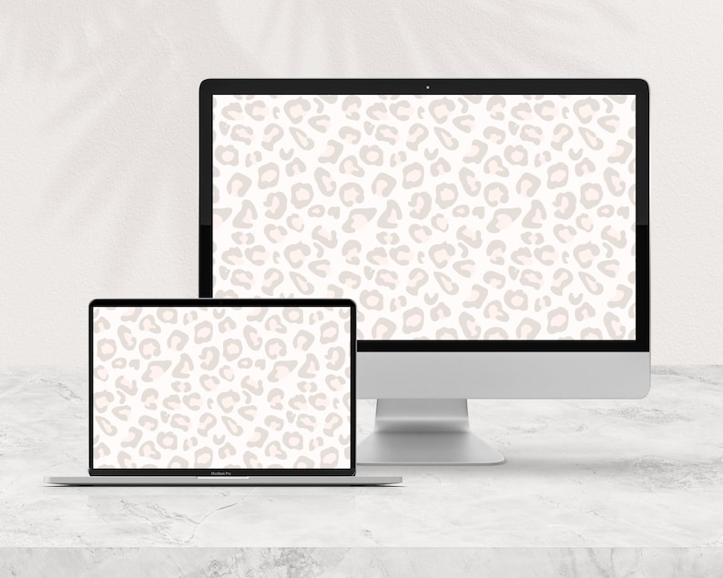 Leopard Print Desktop Wallpaper: Warm Neutral Minimalist Design ...