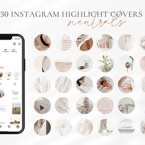 30 Instagram Story Highlight Covers Neutral Boho Instagram - Etsy