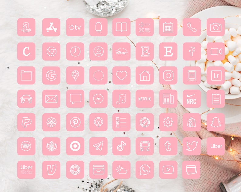 IOS15 App Icons Ios 14 Iphone App Pack Pink App Pack Ios - Etsy