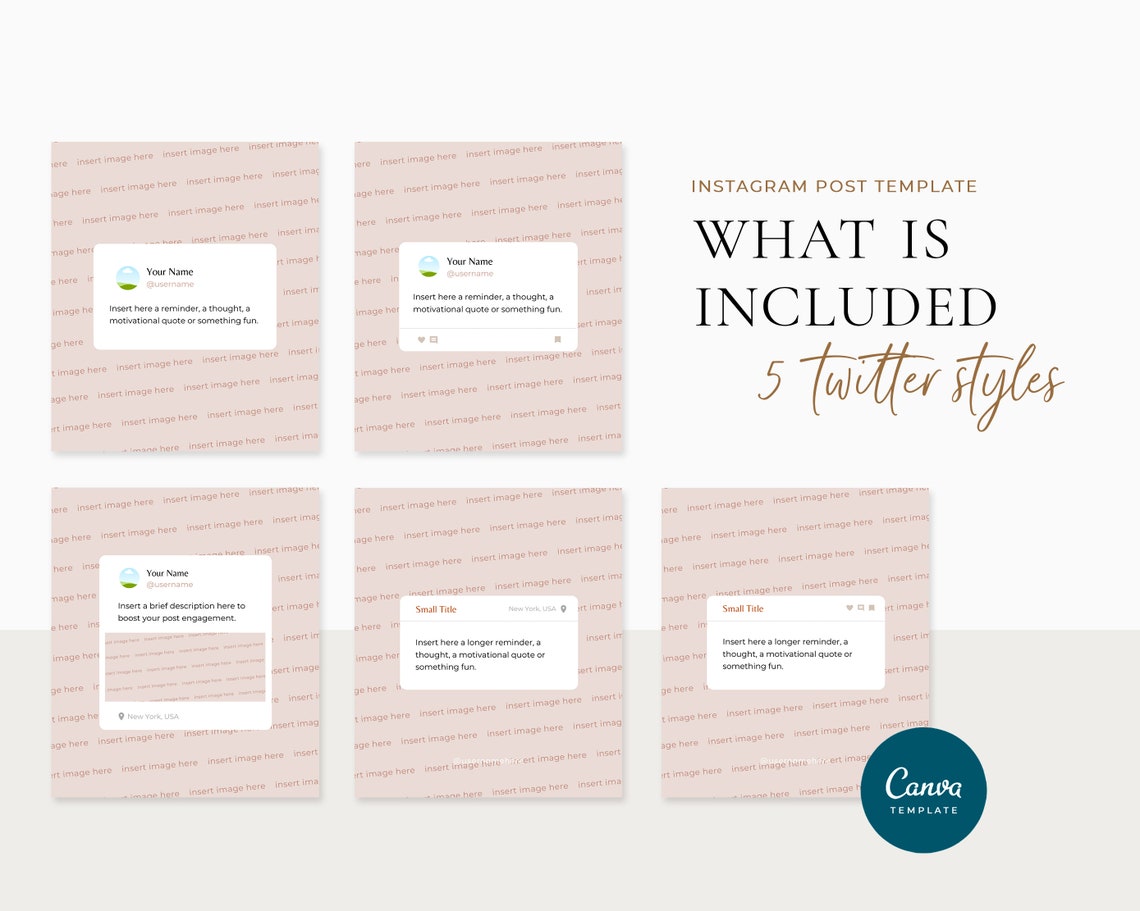TWITTER Instagram Post Template CANVA Notification Template | Etsy