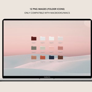 Boho Desktop Folder Icons for Mac, Autumn Desktop Folder Icons ...