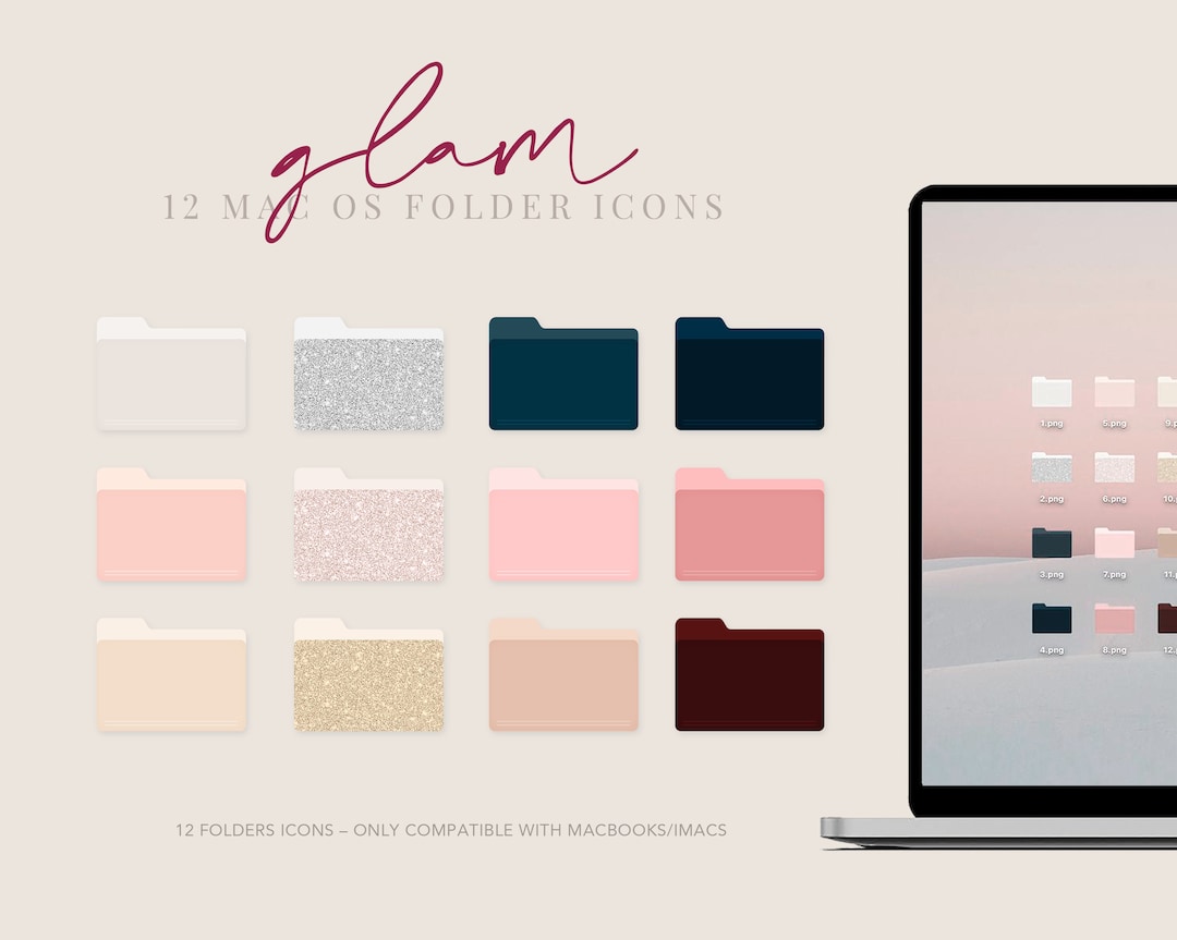 Folder Icons for Mac, Desktop Folder Icons, MacBook Desktop Folder ...