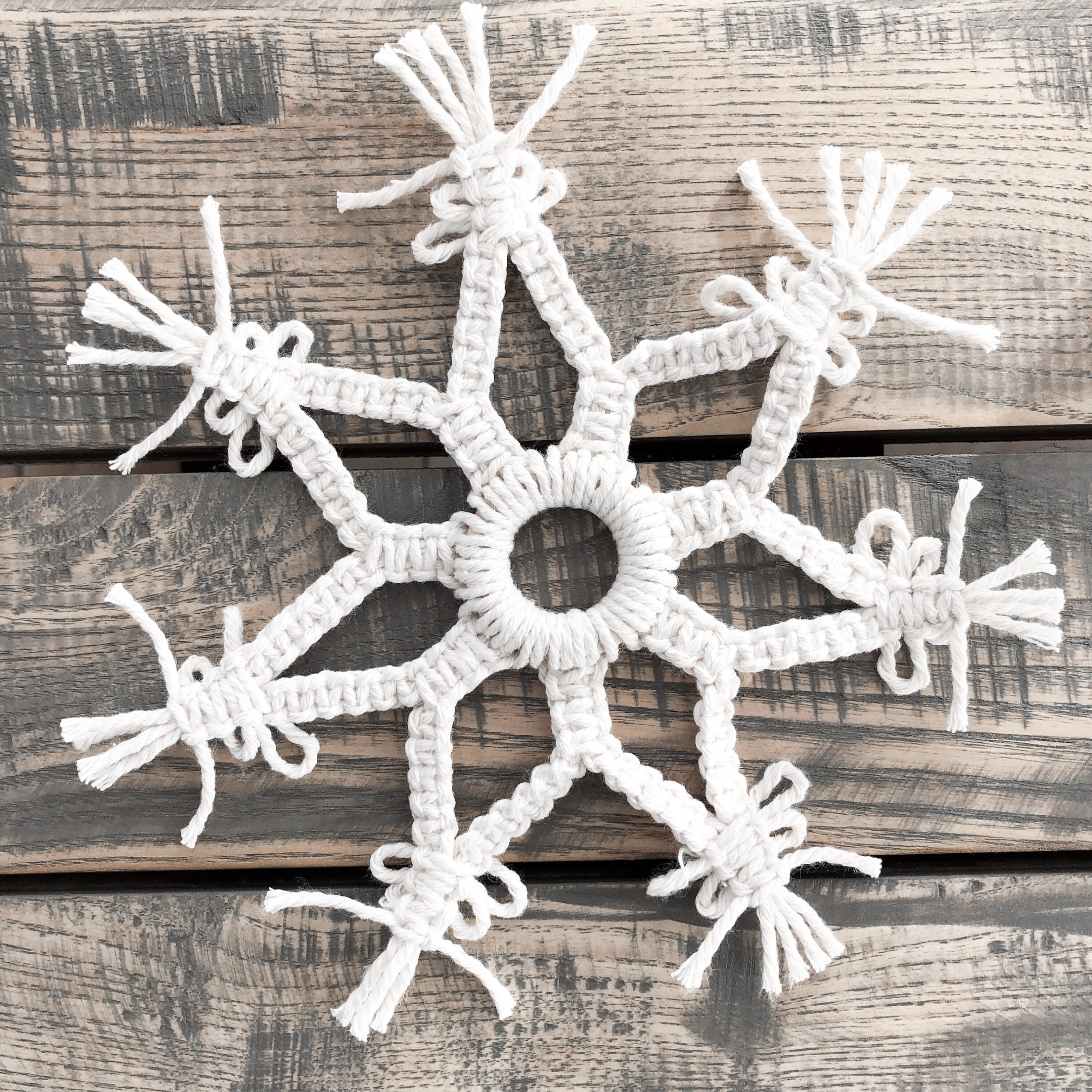 Christmas Snowflake Decoration Handmade Macrame Snowflake | Etsy