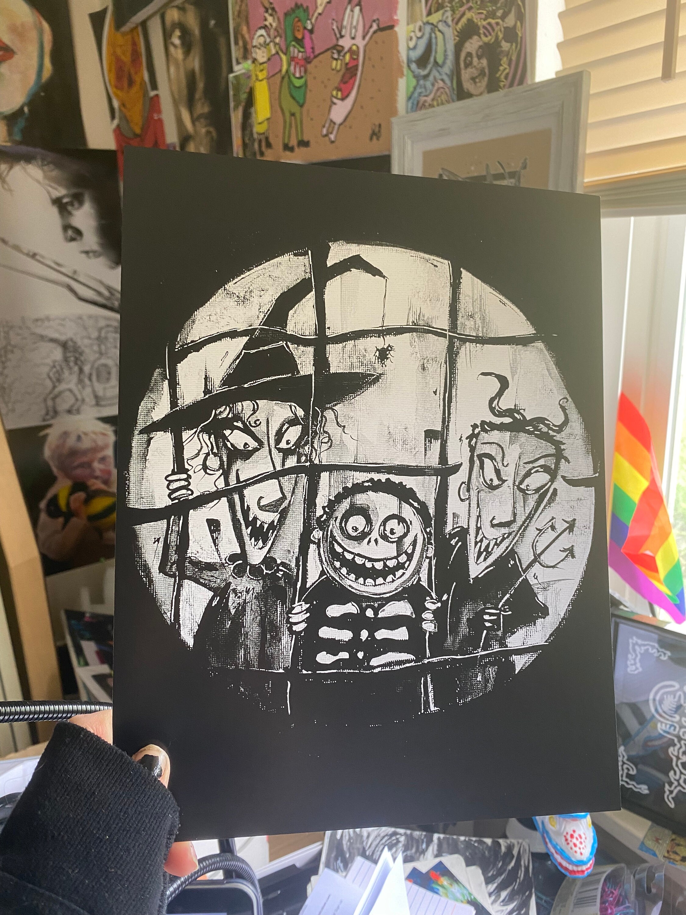 Black and White Devious Kids Art Print - Etsy