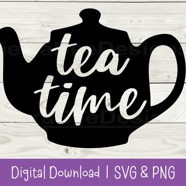 Tea Time Svg - Etsy