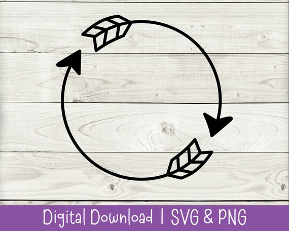 Arrow circle frame SVG Instant Digital Download cricut cut | Etsy