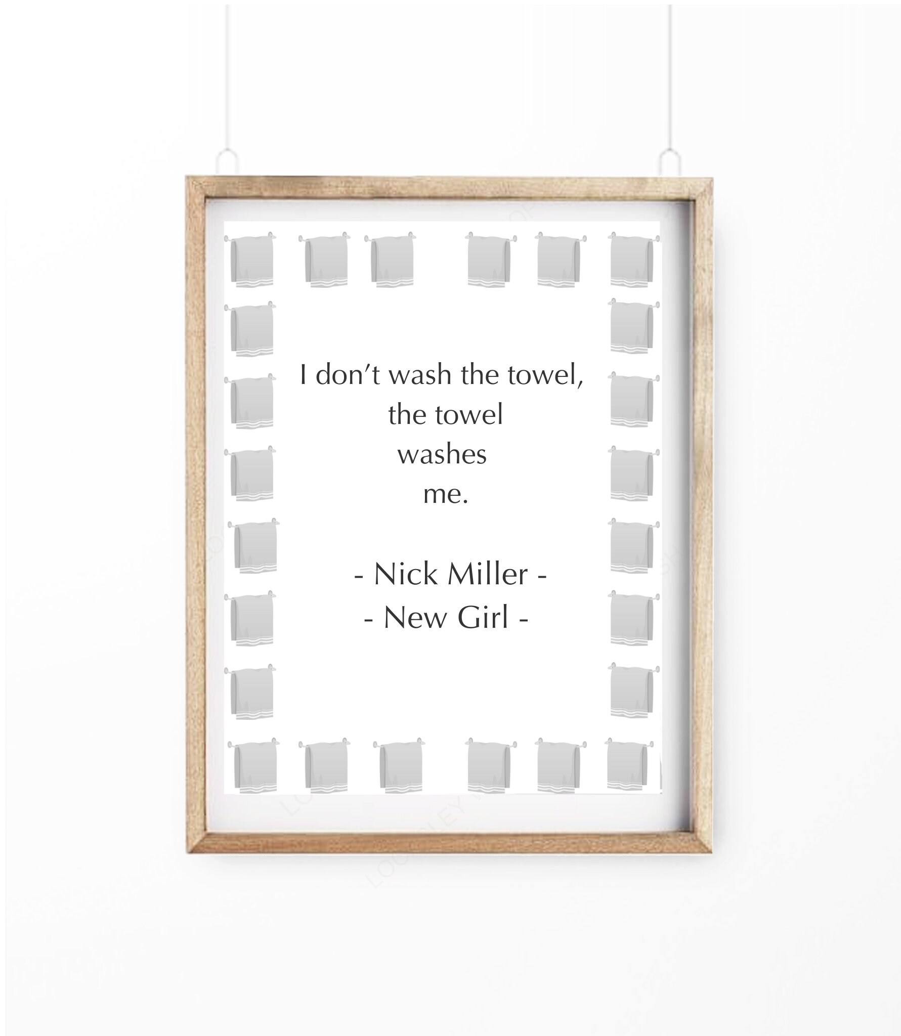Printable Wall Art "the Towel Washes Me" Simple Quote Art. Printable ...