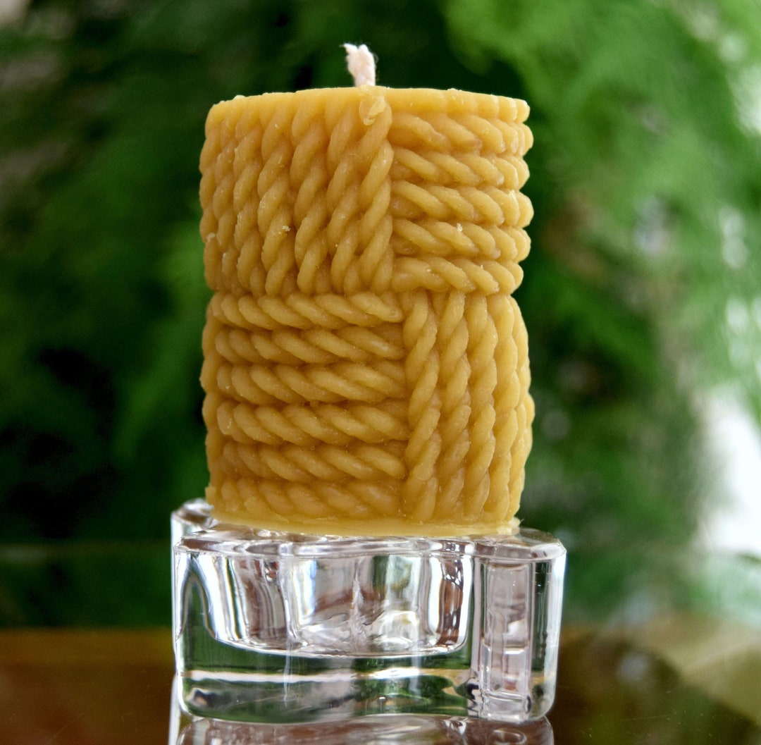 Vela de pilar de cera de abeja natural - Vela de cuerda náutica - Vela ...