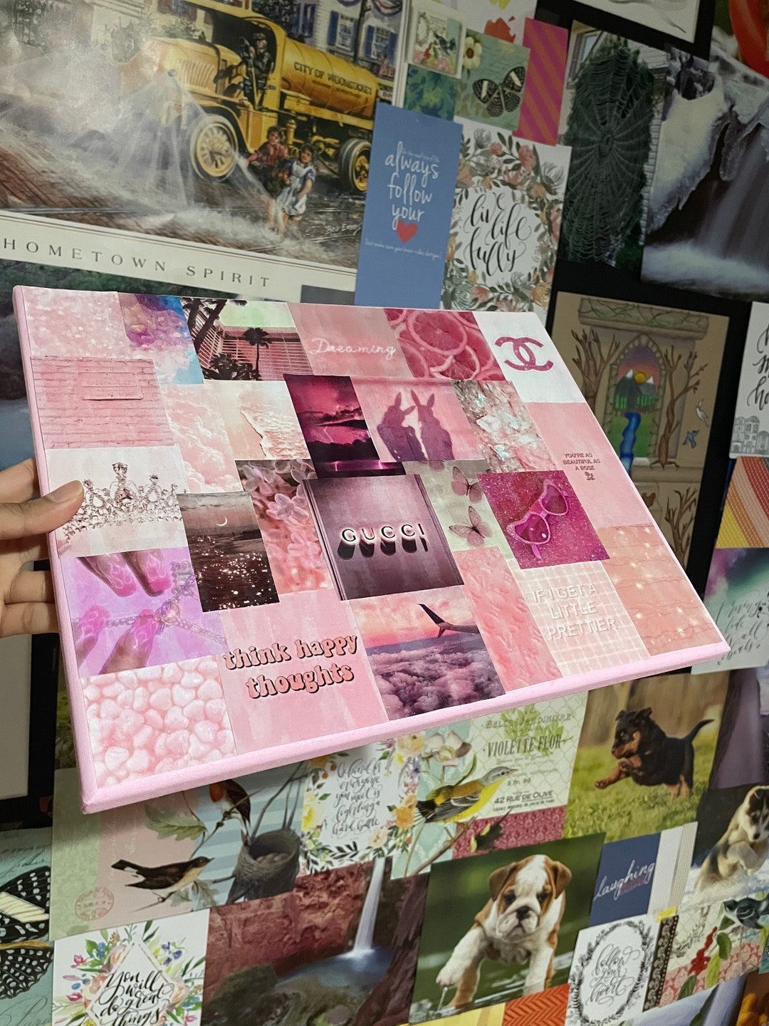 VSCO Canvas Collage- Pink Aesthetic (11 X 14 In. Canvas) - Etsy